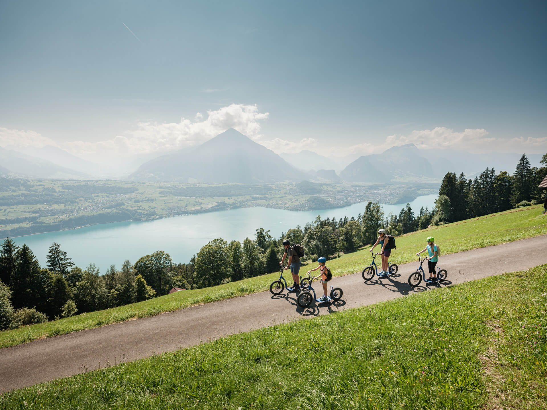 Trotti-Bike am Niederhorn - Ausflüge mit dem Zug