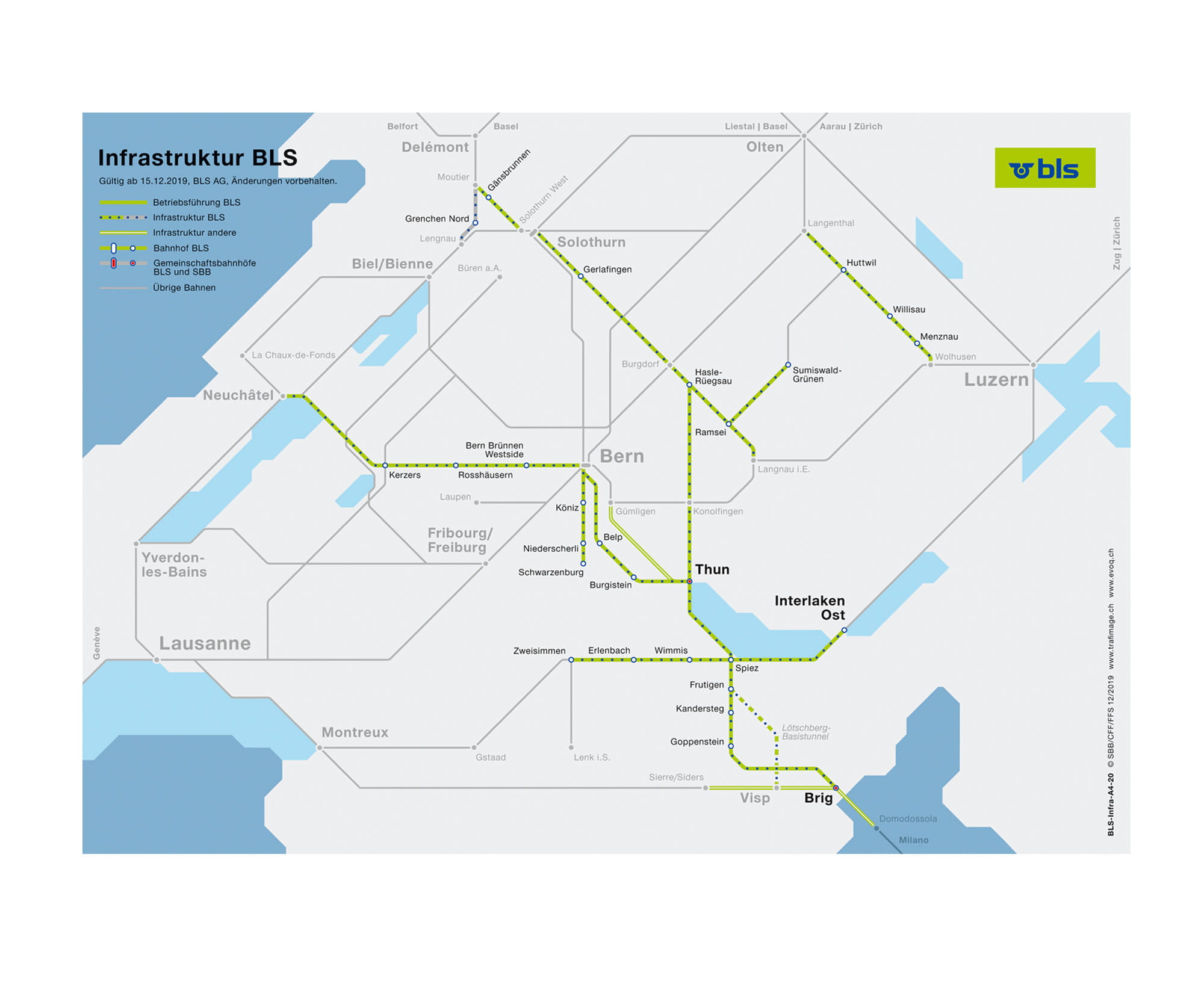 Das Streckennetz der BLS – BLS AG